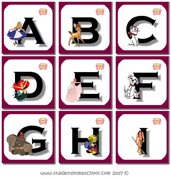 Disney Alphabet Flash Cards Printable at Tracy Worsley blog